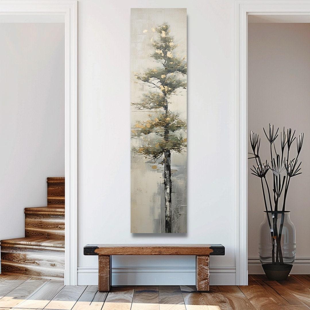 Long Narrow Wall Art, Tall Narrow Wall Art, Vertical Wall Art, Long ...