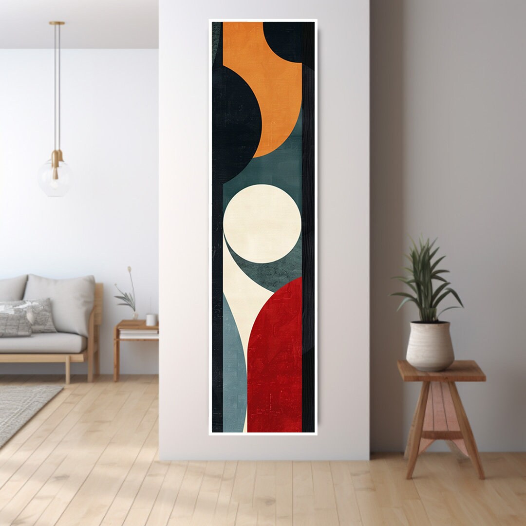 Long Narrow Wall Art, Tall Narrow Wall Art, Vertical Wall Art, Long ...