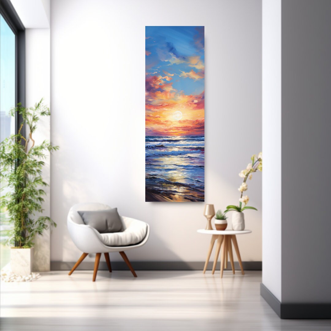 Long Narrow Wall Art, Tall and Thin Canvas Wall Art, Modern Wall Art ...