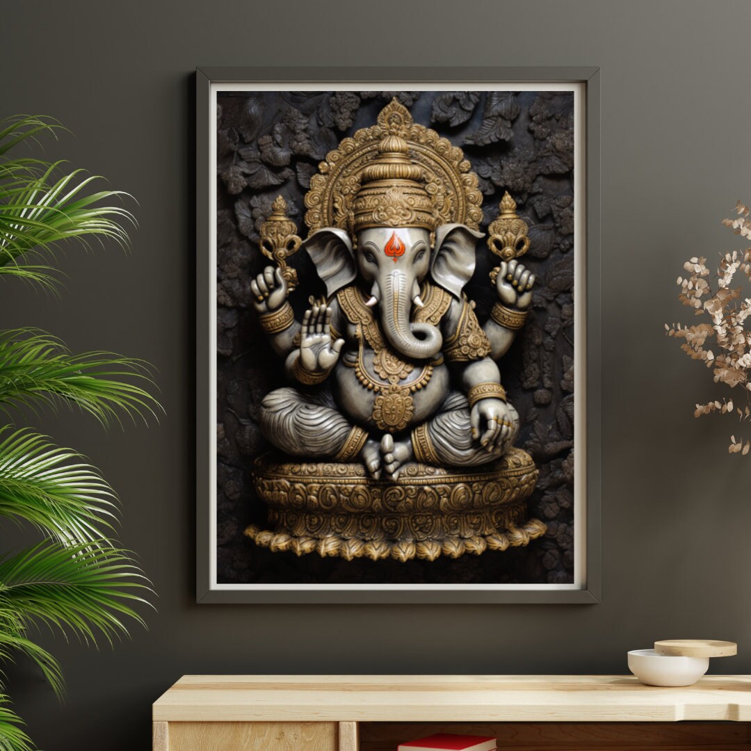 Lord Ganesha Wall Art Hindu God Lord Ganesha Print Ganesha - Etsy Australia