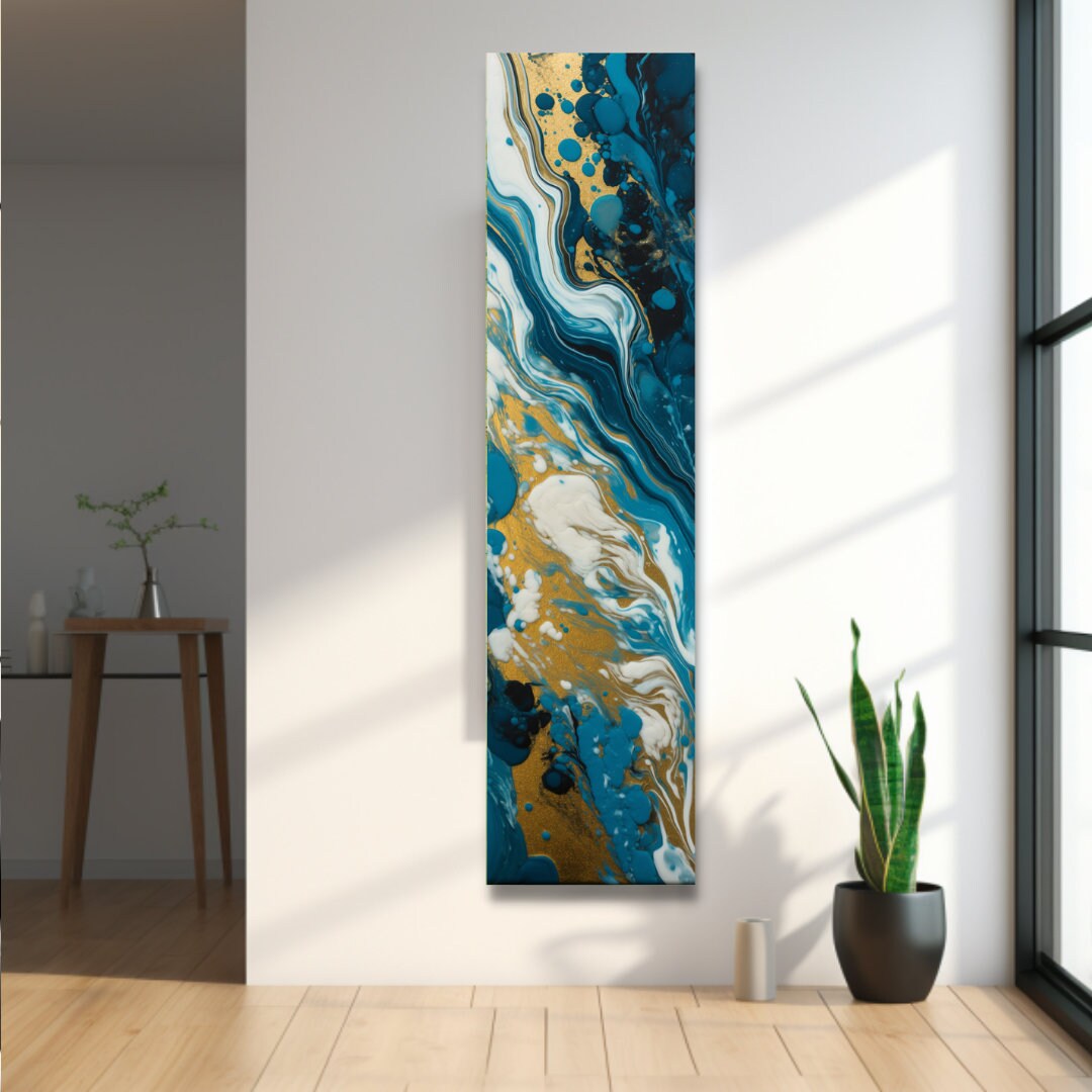 Long Narrow Wall Art, Tall Narrow Wall Art, Vertical Wall Art, Long ...