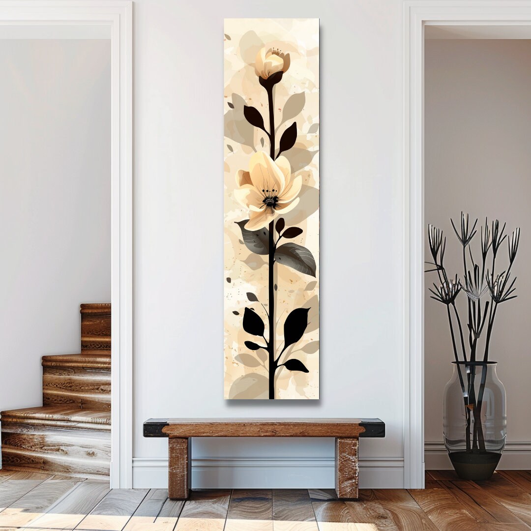 Long Narrow Wall Art, Tall Narrow Wall Art, Vertical Wall Art, Long ...