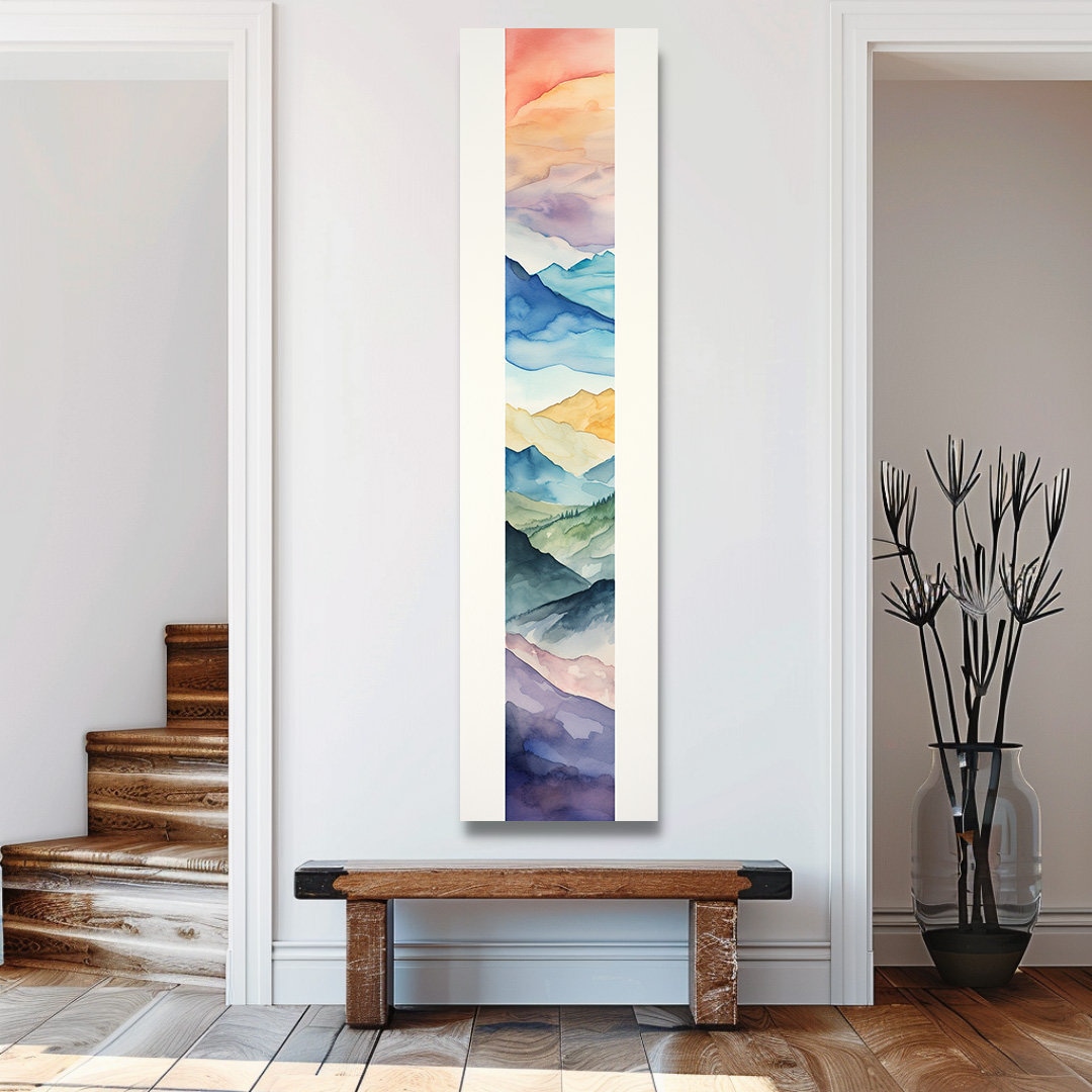 Long Narrow Wall Art, Tall and Thin Canvas Wall Art, Tree Wall Art ...