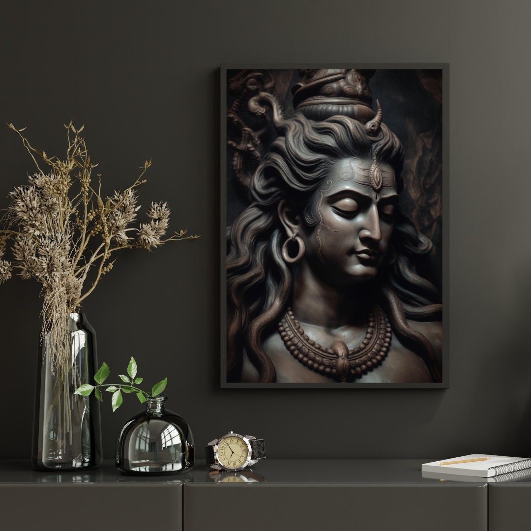 Lord Shiva Wall Art , Hindu God Lord Shiva Print, Shiva Canvas Wall Art ...