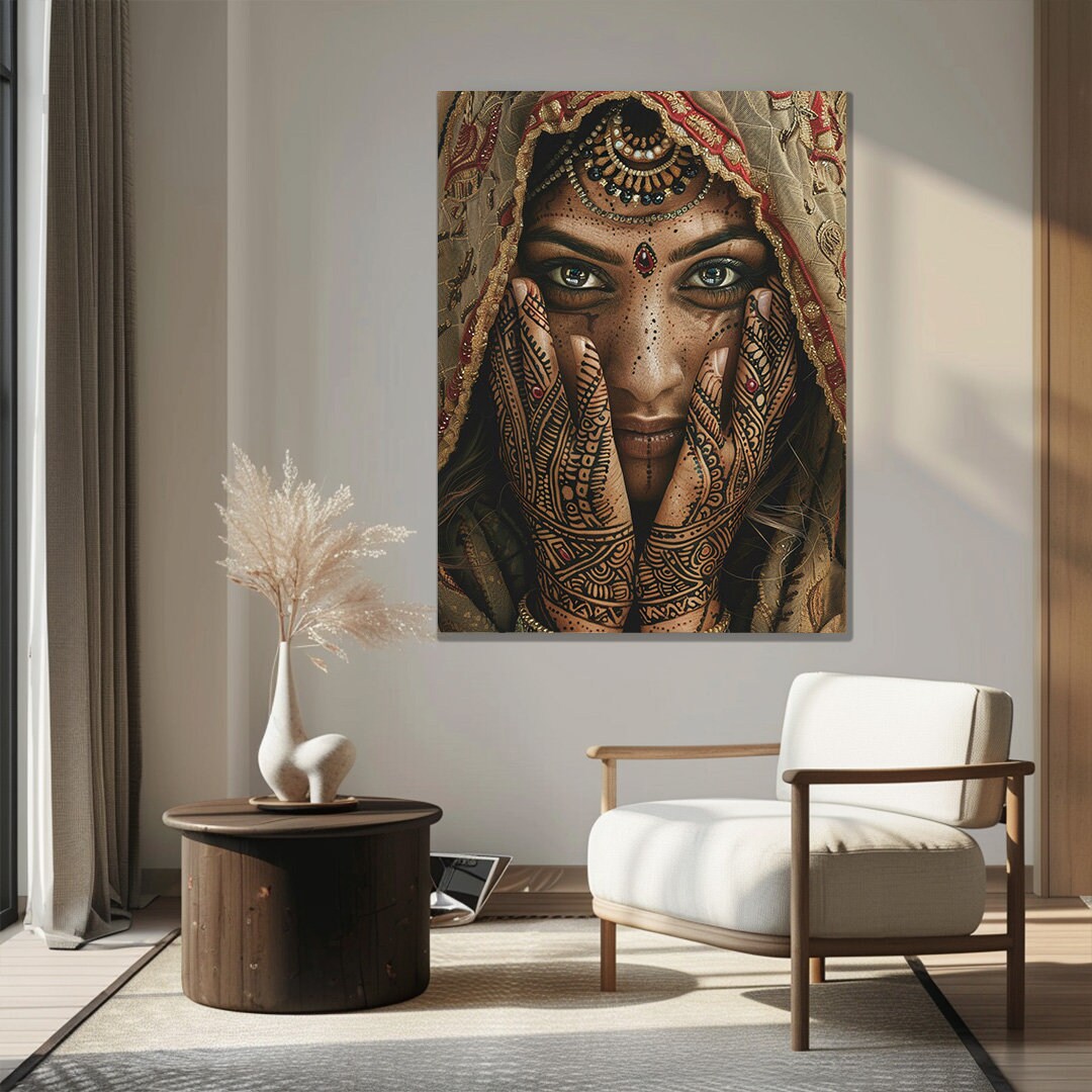 Desi Wall Art, Desi Wall Painting, Indian Woman Wall Art, Hindu Wall ...