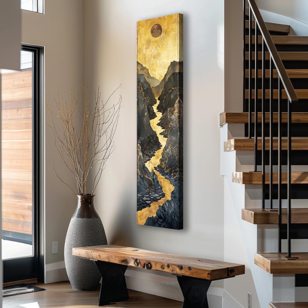 Long Narrow Wall Art, Tall Narrow Wall Art, Vertical Wall Art, Long ...