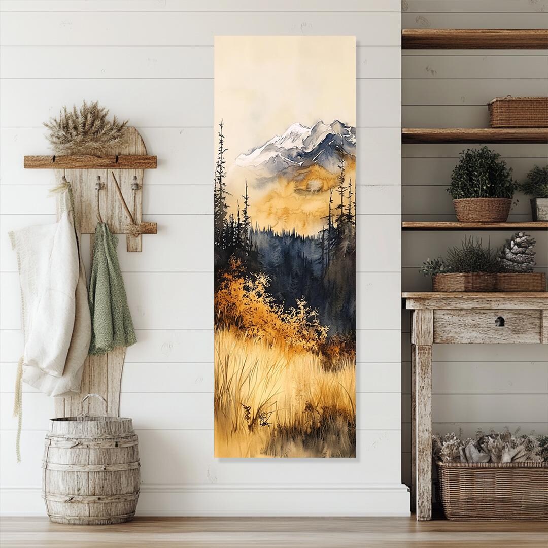 Tall and Thin Nature Wall Art- Long Vertical Modern Nature Canvas Print ...