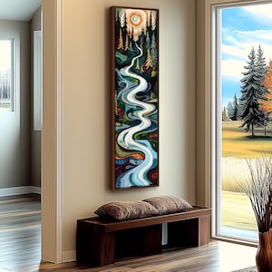 Long Narrow Wall Art, Tall and Thin Canvas Wall Art, Tree Wall Art ...