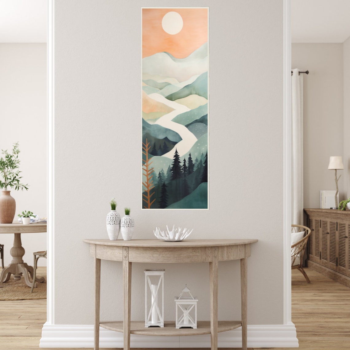 Long Narrow Wall Art, Tall and Thin Canvas Wall Art, Modern Wall Art ...