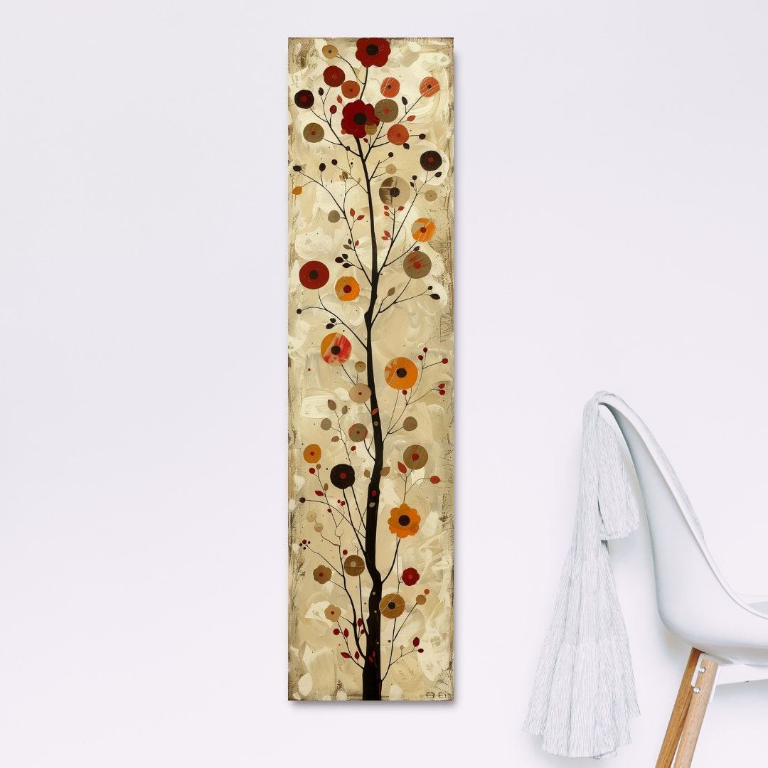 Long Narrow Wall Art, Tall Narrow Wall Art, Vertical Wall Art, Long ...