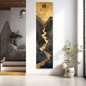 Long Narrow Wall Art, Tall Narrow Wall Art, Vertical Wall Art, Long ...