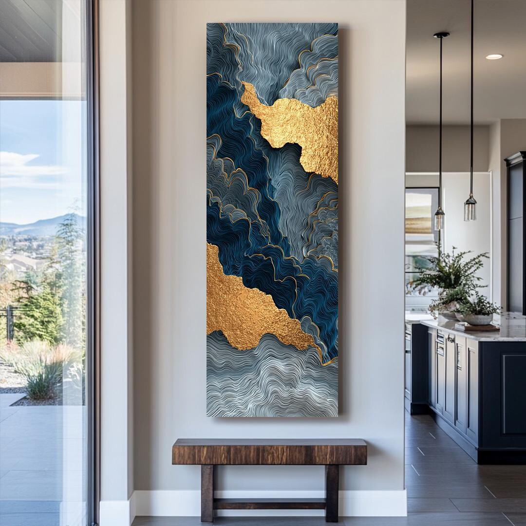 Long Narrow Wall Art, Tall and Thin Canvas Art, Modern Abstract Wall ...