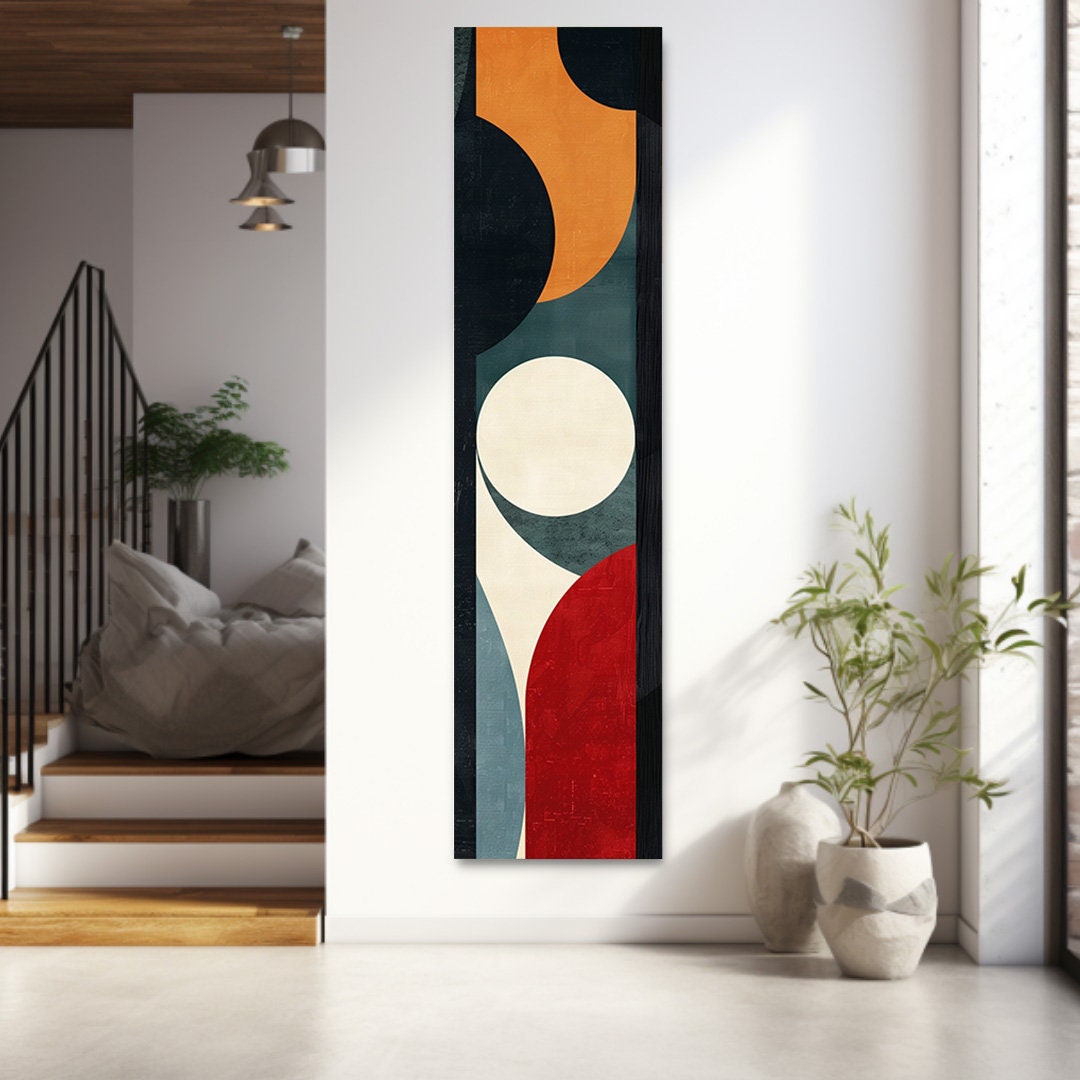 Long Narrow Wall Art, Tall Narrow Wall Art, Vertical Wall Art, Long ...