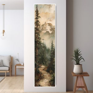 Long Narrow Wall Art, Tall and Thin Canvas Wall Art, Vintage Wall Art ...
