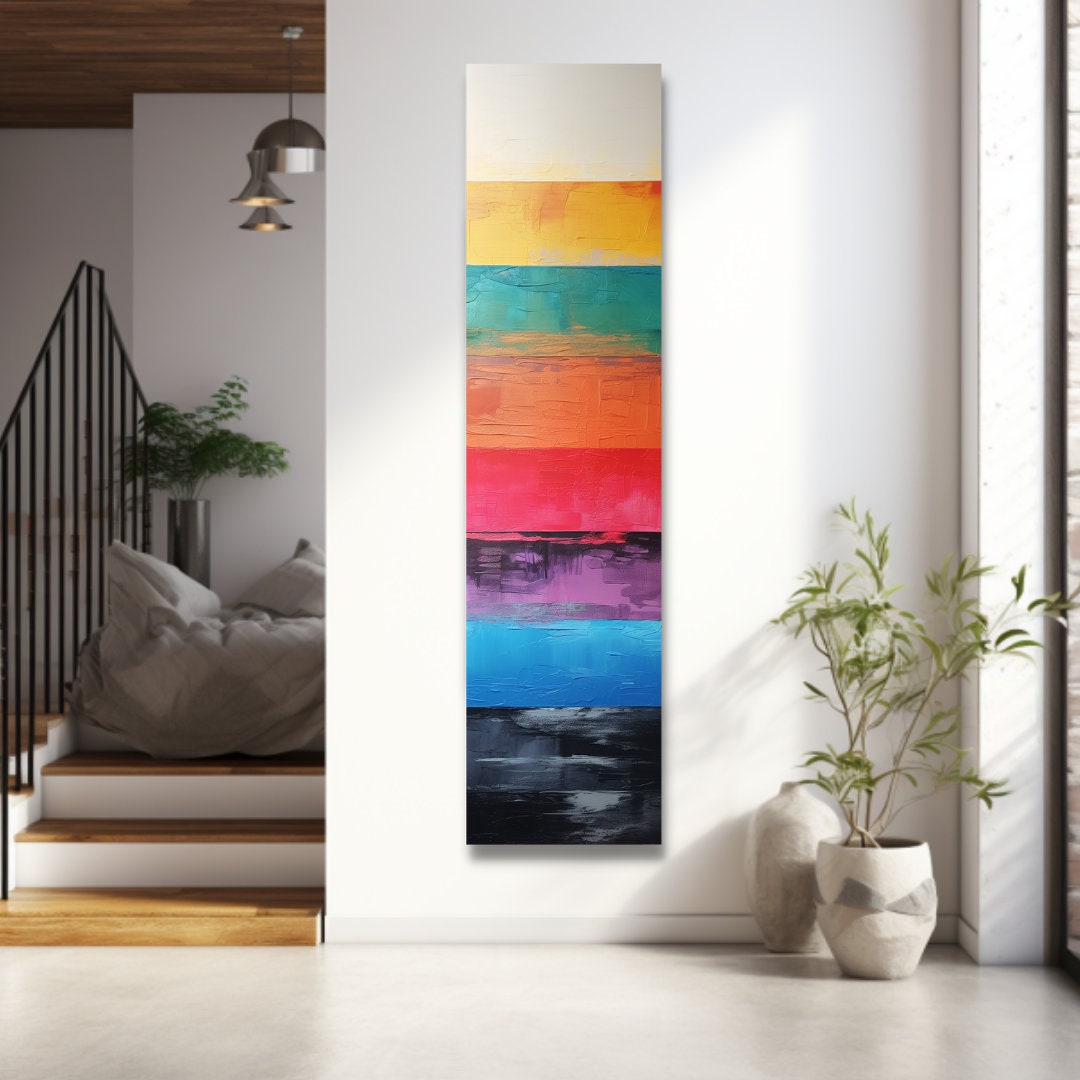 Long Narrow Wall Art, Tall and Thin Canvas Wall Art, Tree Wall Art ...