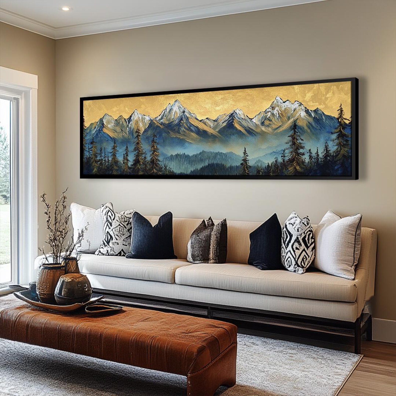 Long Horizontal Wall Art, Narrow Horizontal Wall Art, Long Narrow Wall ...