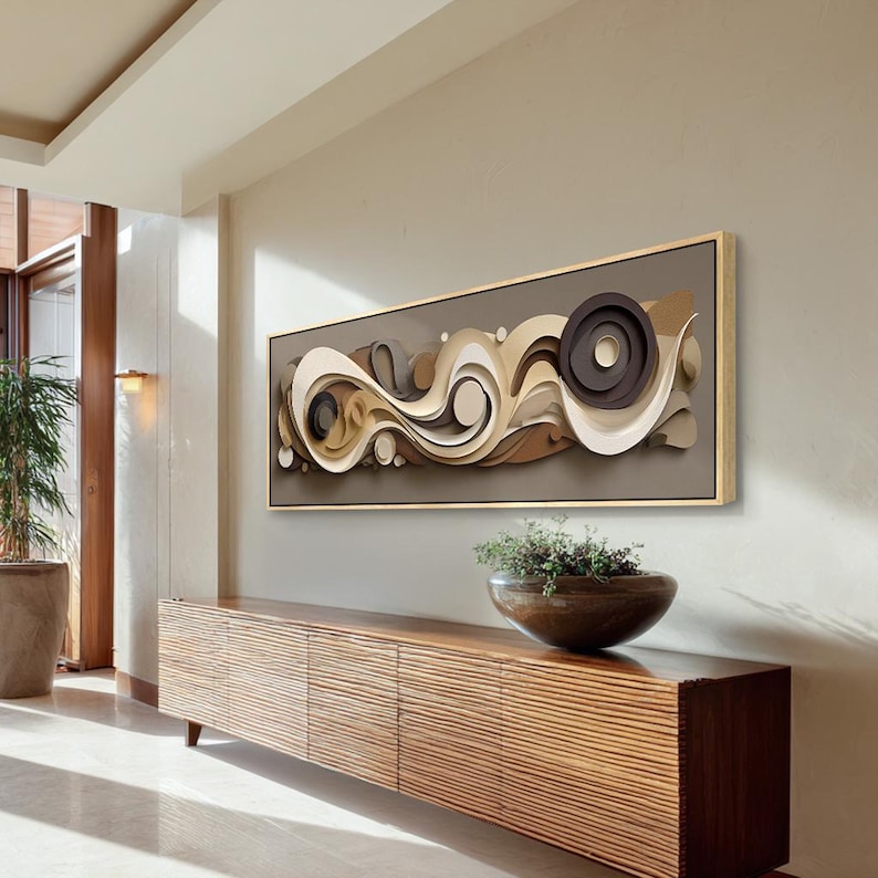 Wide Abstract Horizontal Wall Art, Modern Long Narrow Horizontal ...