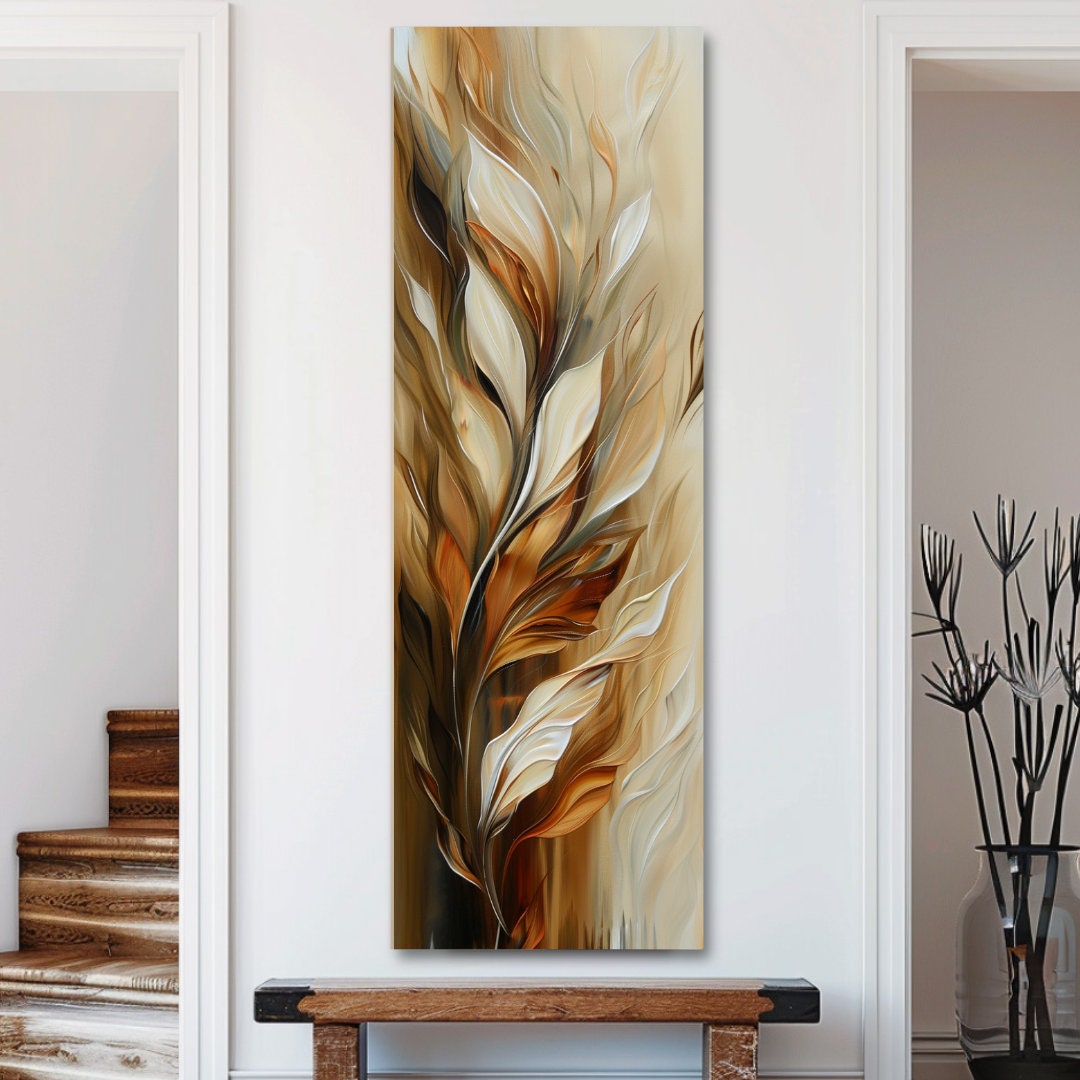 Long Narrow Wall Art, Tall Narrow Wall Art, Vertical Wall Art, Long ...
