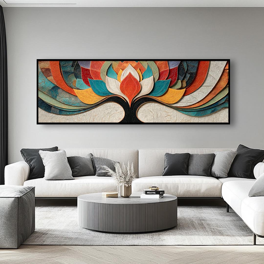Narrow Horizontal Abstract Wall Art Abstract Modern Art, Wide ...