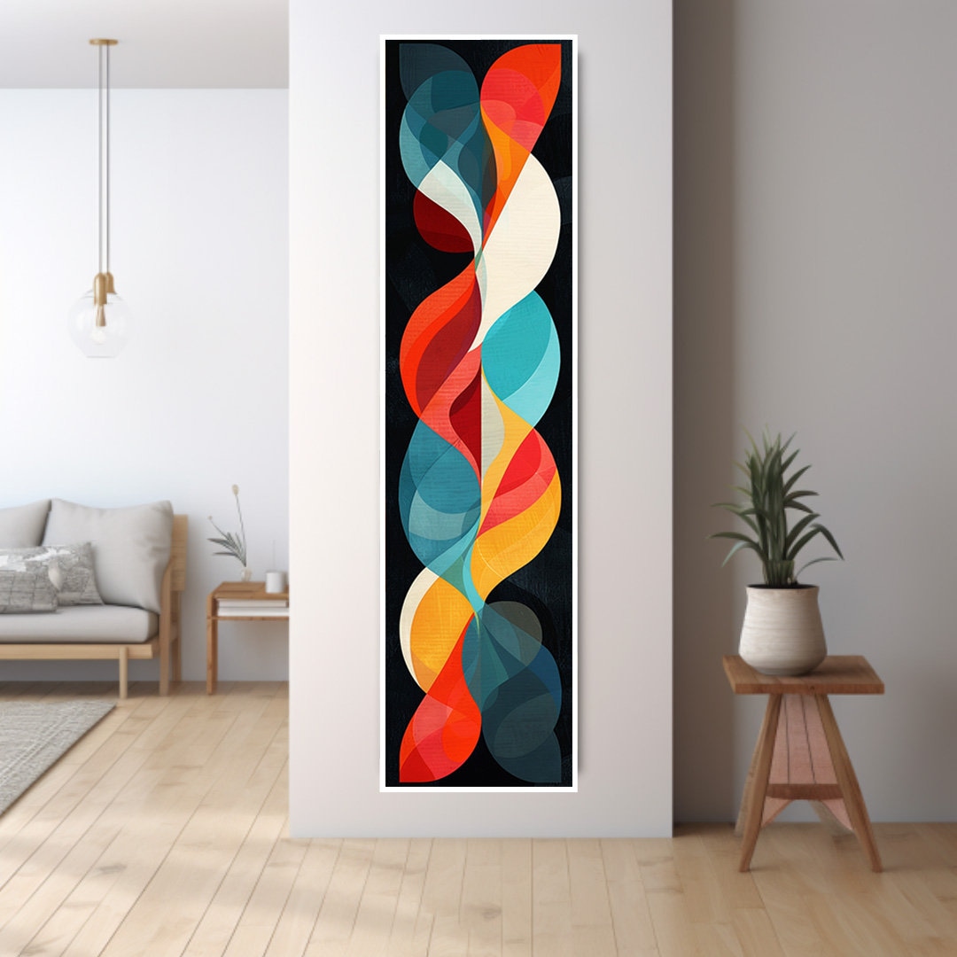 Long Narrow Wall Art, Tall Narrow Wall Art, Vertical Wall Art, Long ...