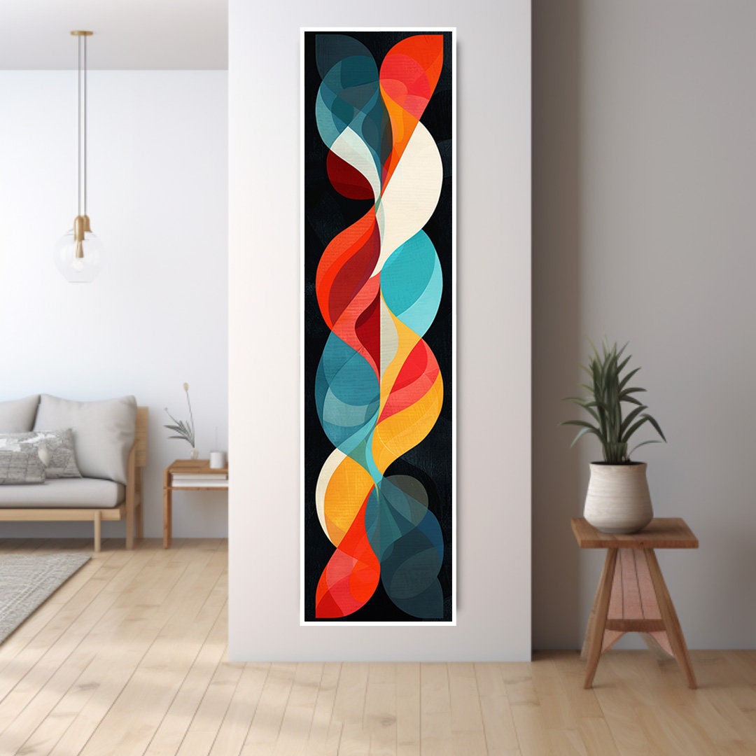 Long Narrow Wall Art, Tall Narrow Wall Art, Vertical Wall Art, Long ...