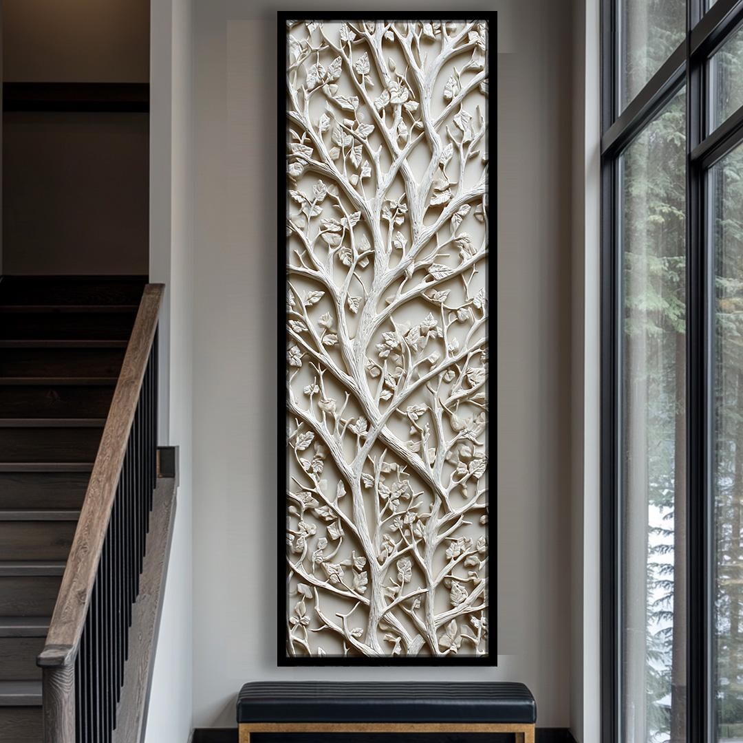 Tall and Thin Canvas Wall Art, Long Narrow Wall Art, Modern Nature Wall ...