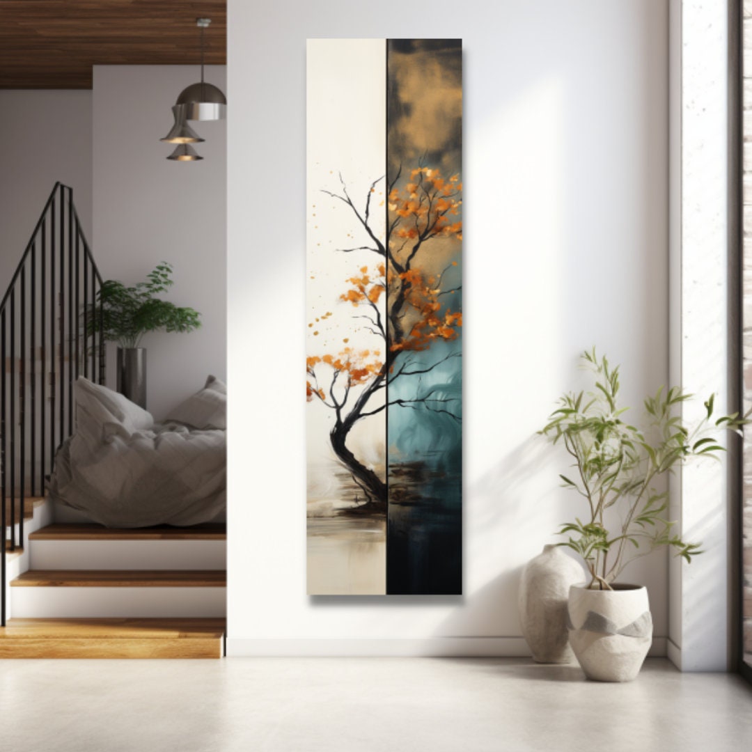 Long Narrow Wall Art, Tall and Thin Canvas Wall Art, Modern Wall Art ...