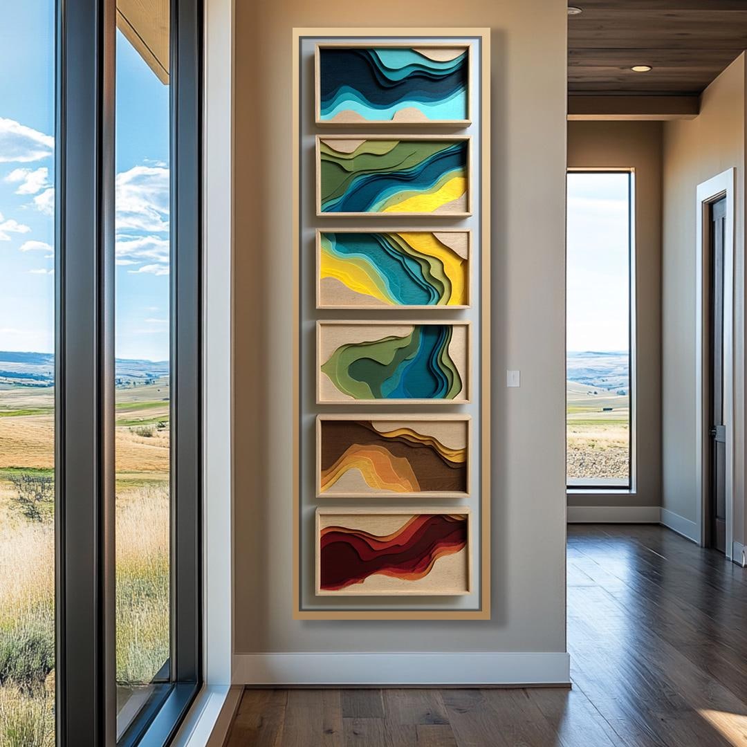 Long Narrow Abstract Wall Art, Tall and Thin Canvas Art Print, Modern ...