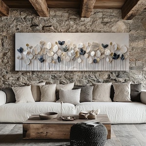 Wide Horizontal Abstract Nature Wall Art, Modern Abstract Art, Narrow ...
