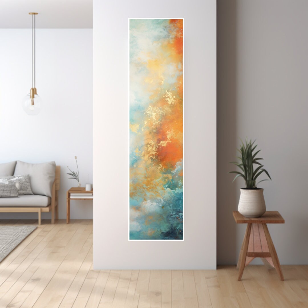 Long Narrow Wall Art, Tall and Thin Canvas Wall Art, Abstract Wall Art ...