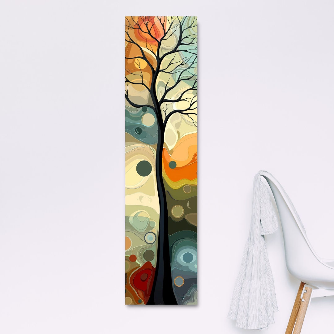 Long Narrow Wall Art, Tall Narrow Wall Art, Vertical Wall Art, Long ...