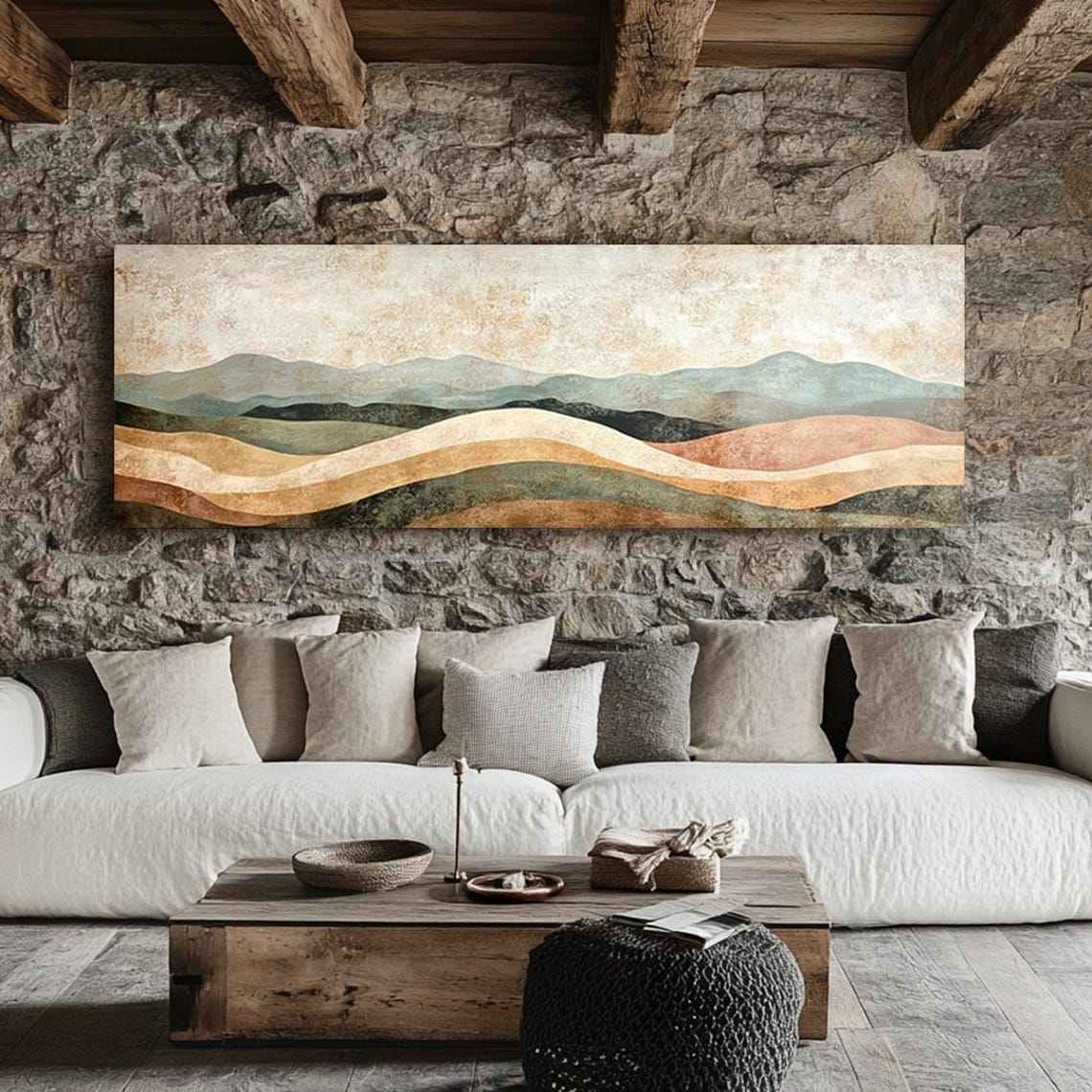 Long Horizontal Wall Art, Narrow Horizontal Wall Art, Long Narrow Wall ...