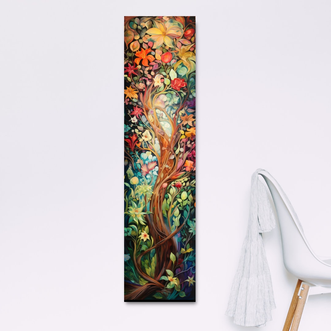 Long Narrow Wall Art, Tall Narrow Wall Art, Vertical Wall Art, Long ...