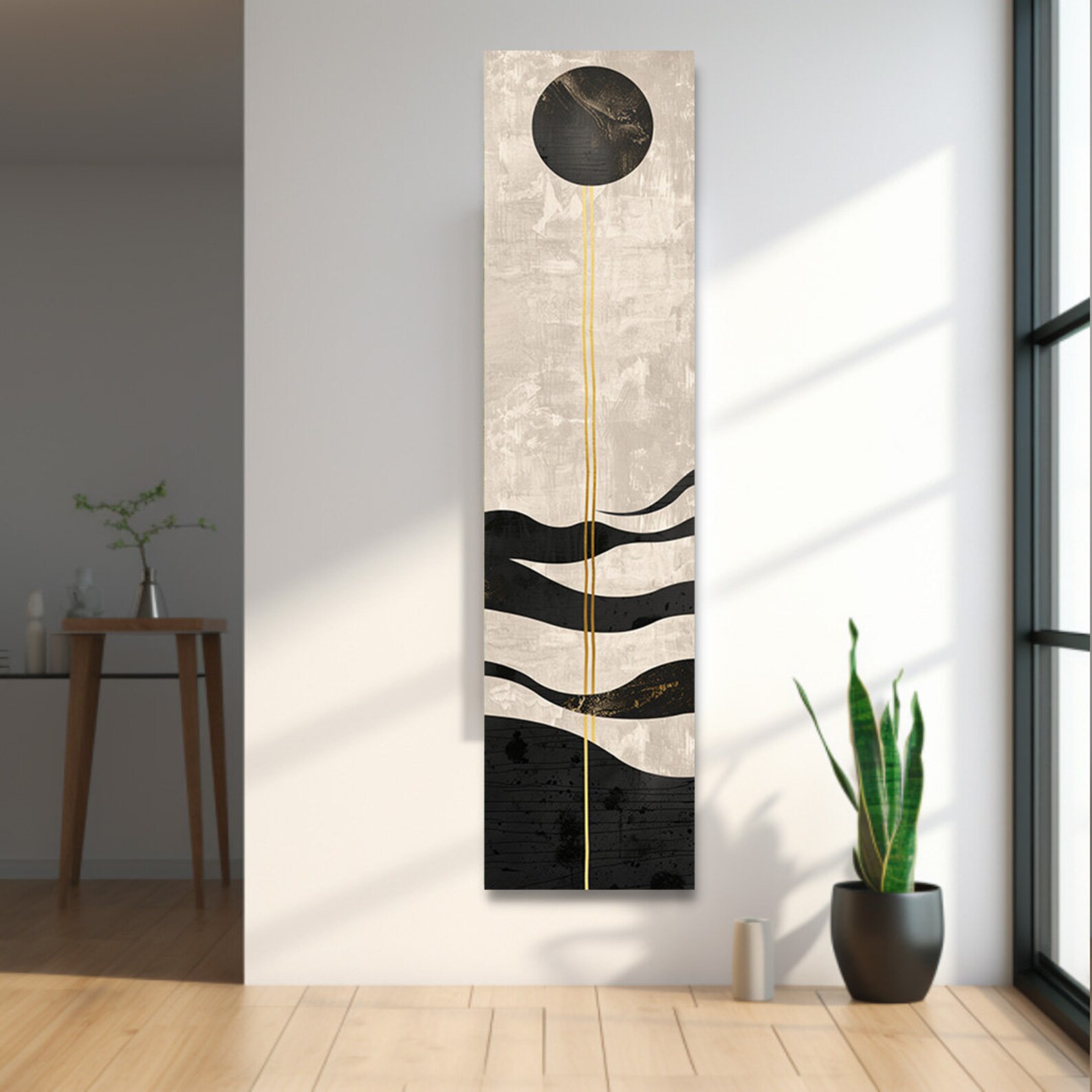 Long Narrow Wall Art, Tall Narrow Wall Art, Vertical Wall Art, Long ...