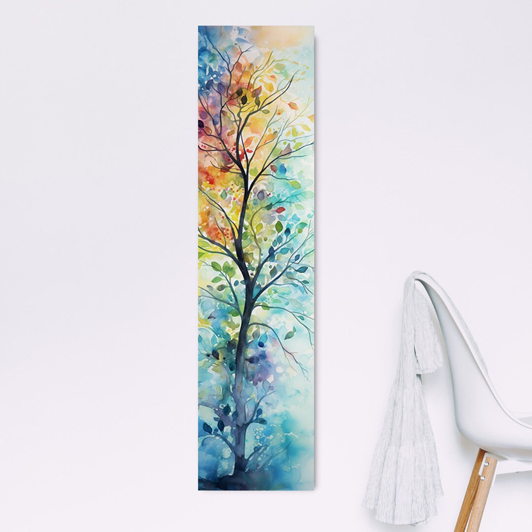 Long Narrow Wall Art, Tall Narrow Wall Art, Vertical Wall Art, Long ...
