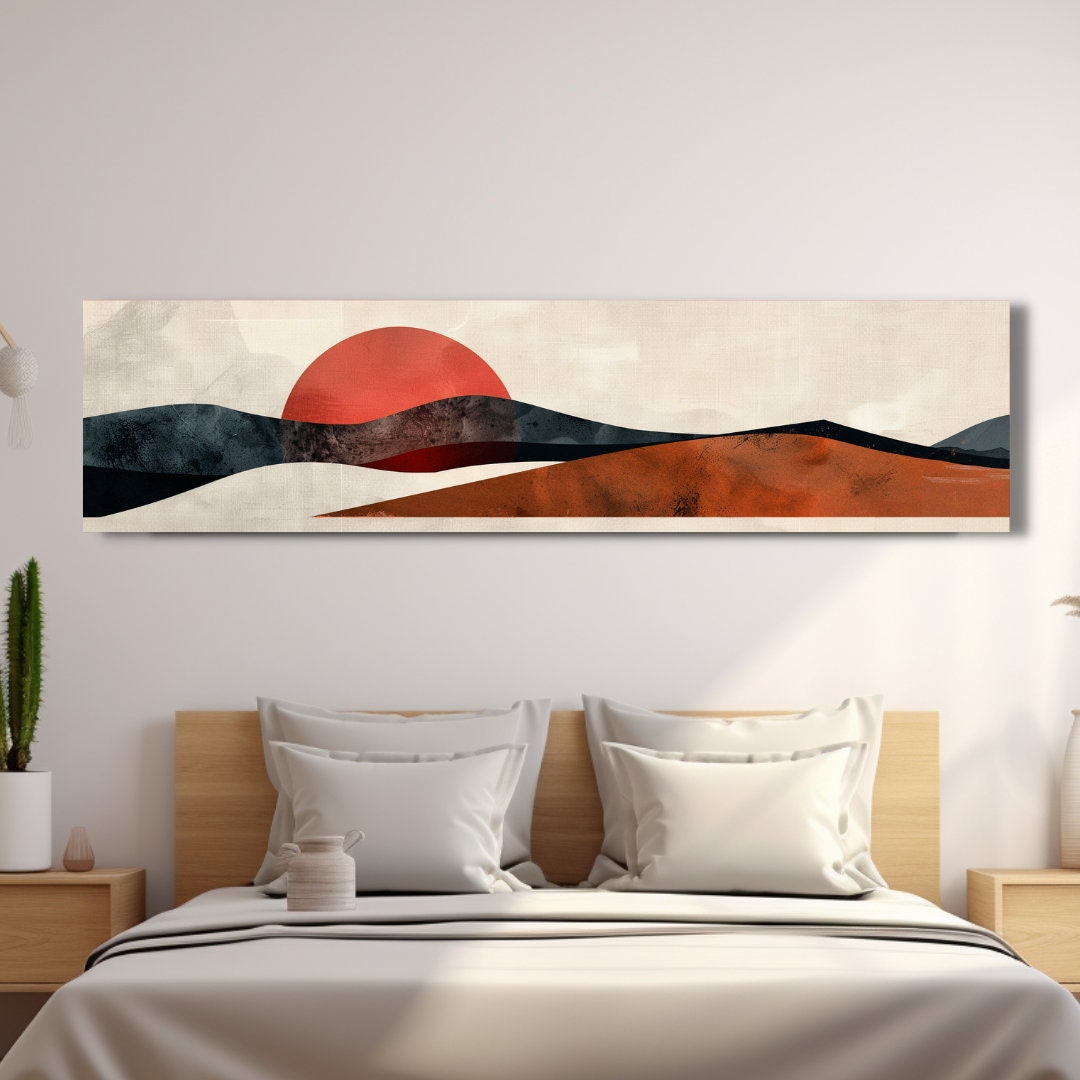 Long Horizontal Wall Art, Narrow Horizontal Wall Art, Long Narrow Wall ...