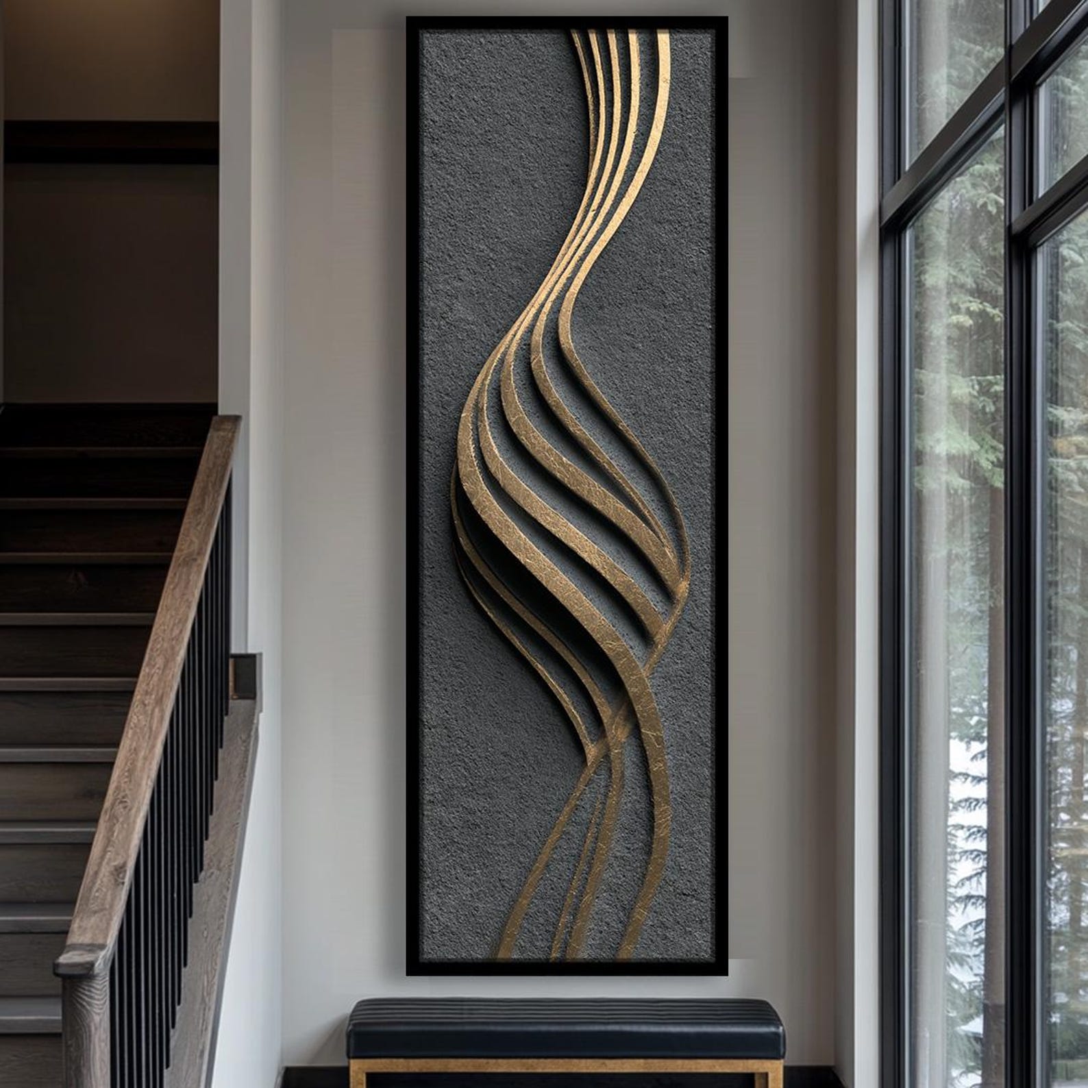Tall Narrow Modern Abstract Wall Art, Long Vertical Abstract Print for ...