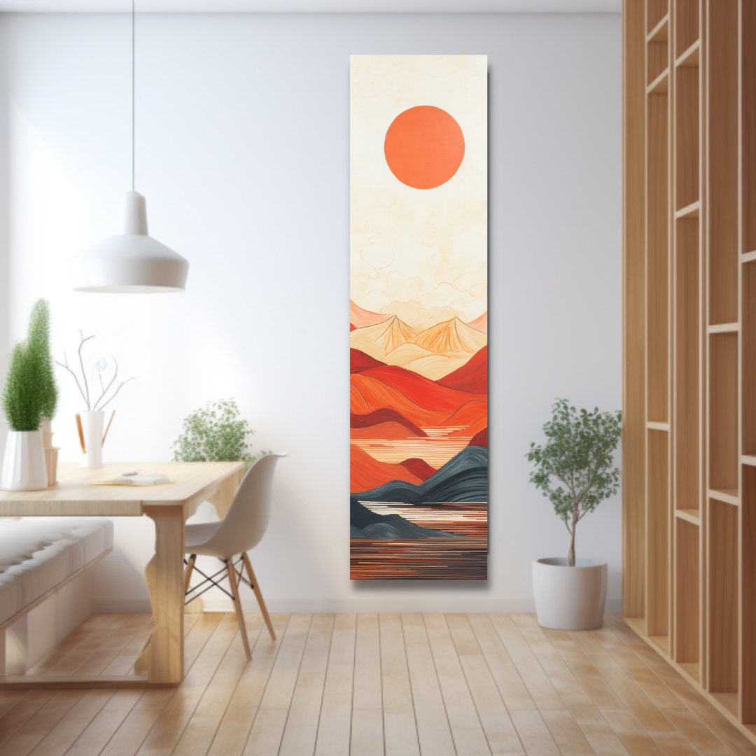 Long Narrow Wall Art, Tall and Thin Canvas Wall Art, Mountain Wall Art ...