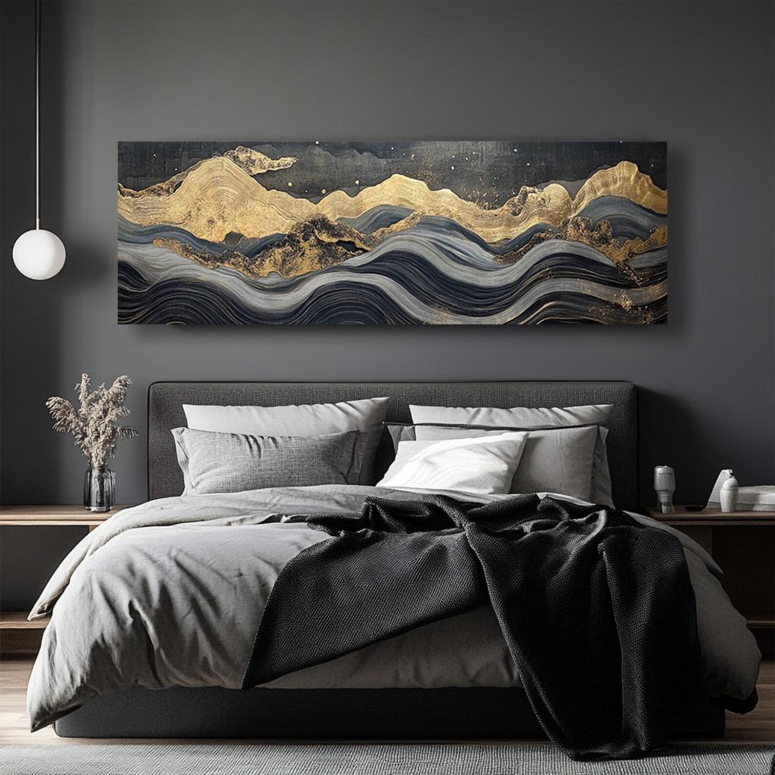 Long Horizontal Abstract Nature Wall Art - Long Narrow Horizontal ...