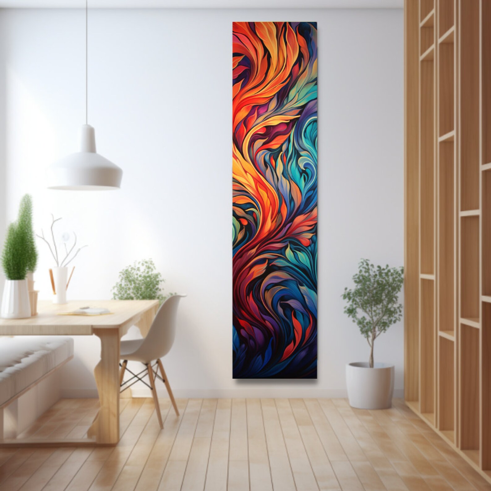 Long Narrow Wall Art, Tall and Thin Canvas Wall Art, Abstract Wall Art ...