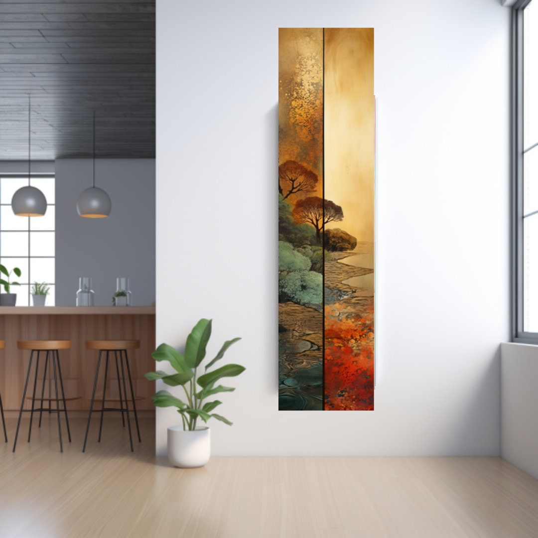 Long Narrow Wall Art, Tall and Thin Canvas Wall Art, Modern Wall Art ...