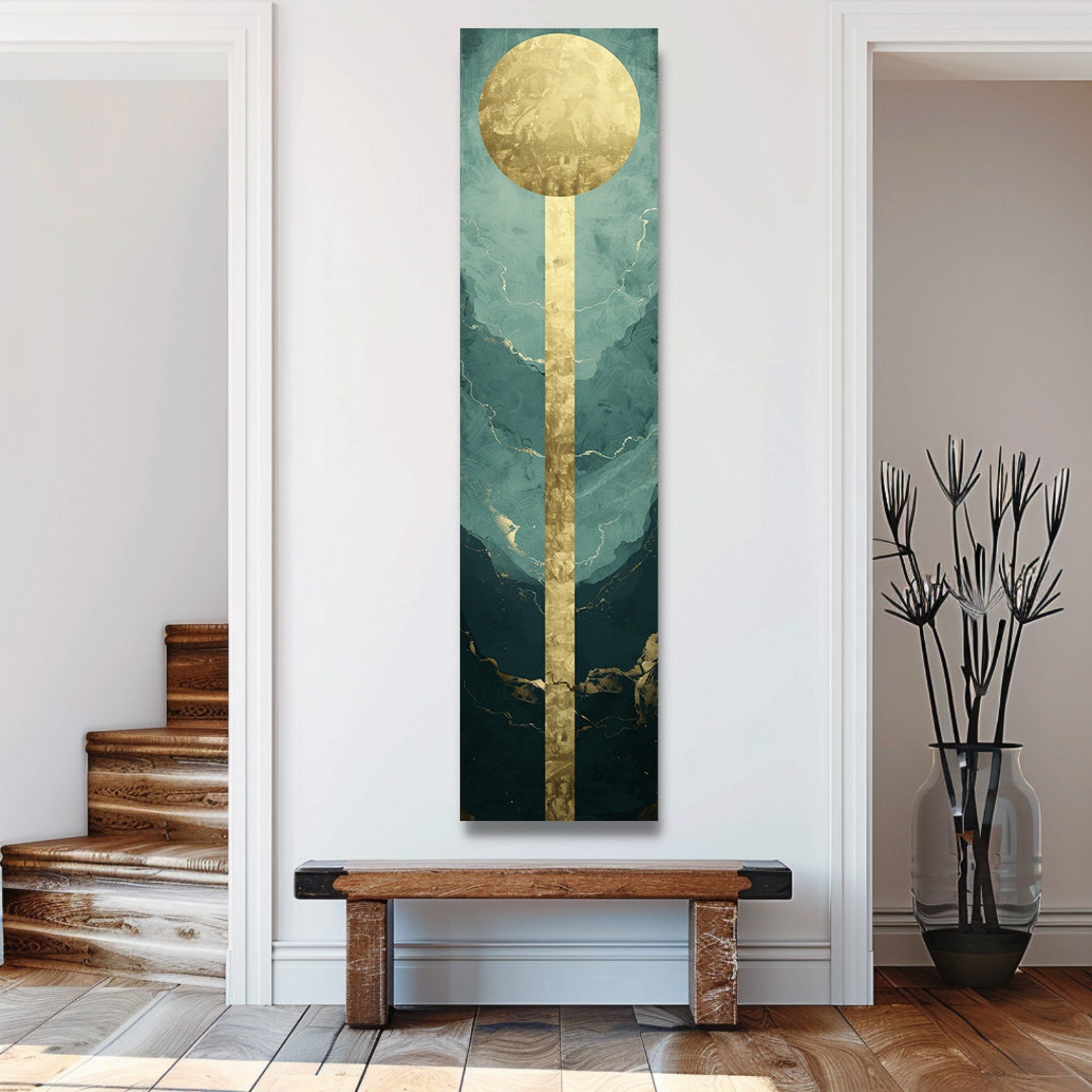 Long Narrow Wall Art, Tall Narrow Wall Art, Vertical Wall Art, Long ...