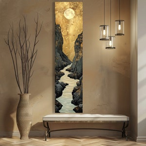 Long Narrow Wall Art, Tall Narrow Wall Art, Vertical Wall Art, Long ...