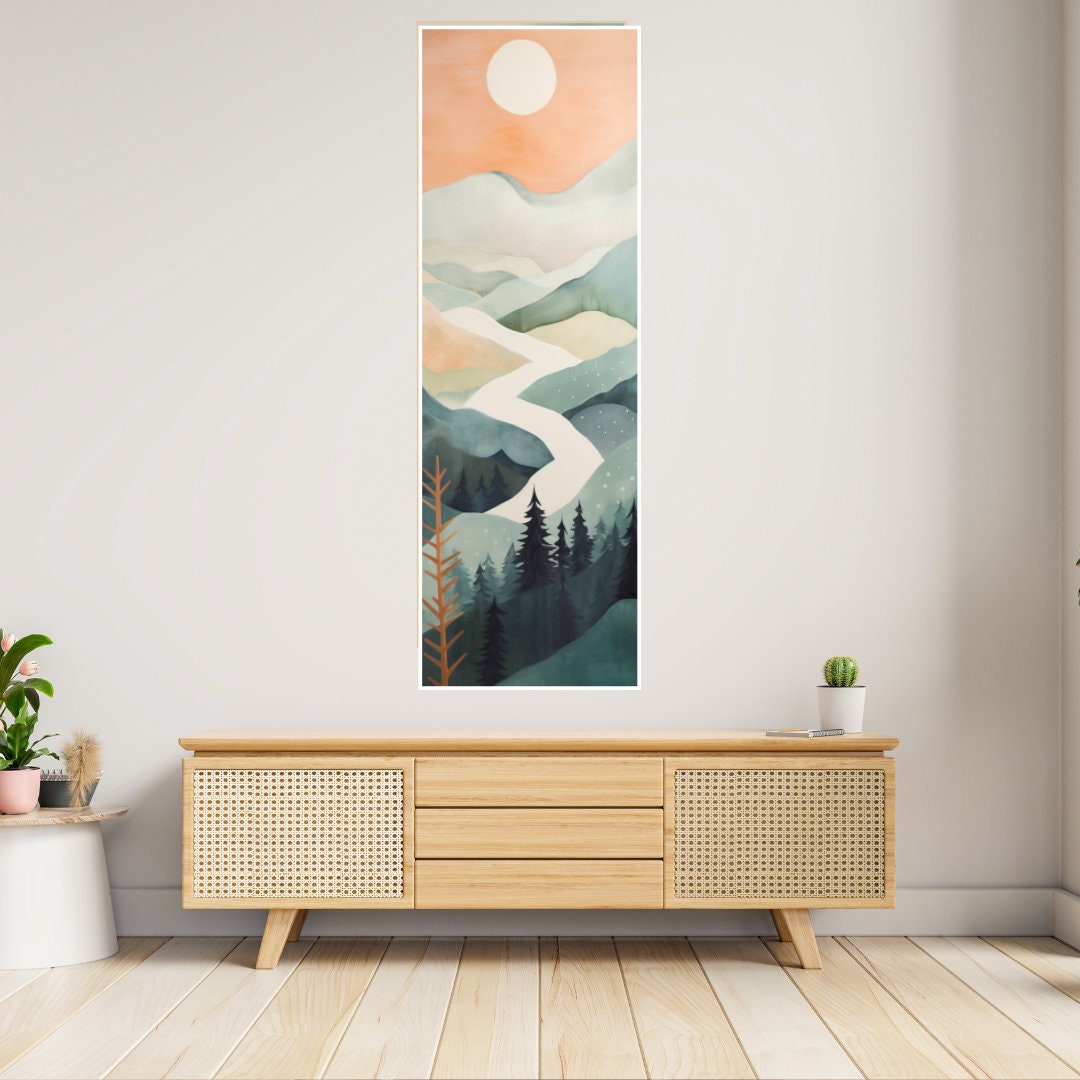Long Narrow Wall Art, Tall and Thin Canvas Wall Art, Modern Wall Art ...
