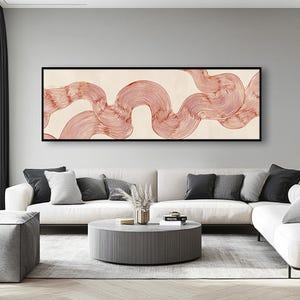 Wide Horizontal Abstract Wall Art, Modern Abstract Art, Long Narrow ...
