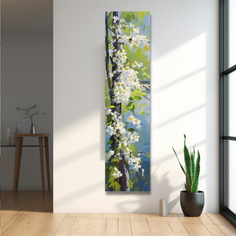Long Narrow Wall Art, Tall Narrow Wall Art, Vertical Wall Art, Long ...