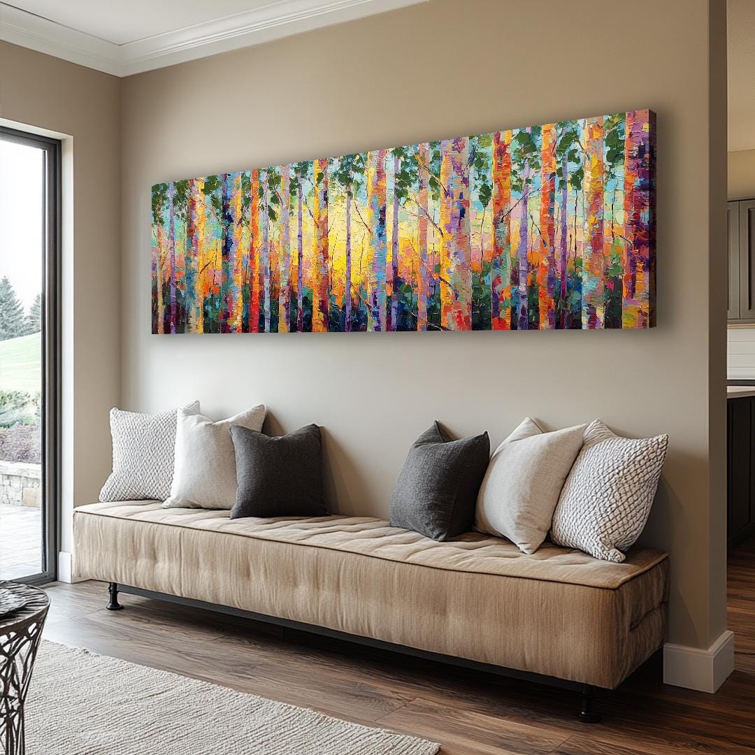 Narrow Horizontal Nature Wall Art Abstract Modern Art, Wide Horizontal ...