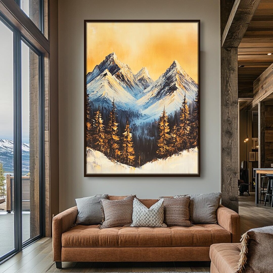Large Nature Landscape Canvas Print, Serene Forest Wall Art for Rustic ...