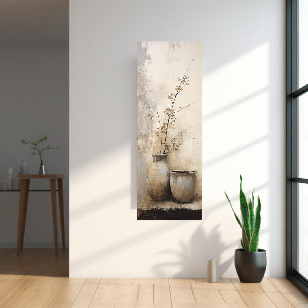 Long Narrow Wall Art, Tall and Thin Canvas Wall Art, Modern Wall Art ...