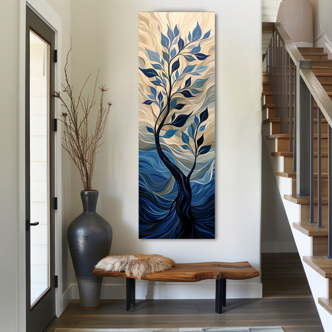 Long Narrow Wall Art, Tall Narrow Wall Art, Vertical Wall Art, Long ...